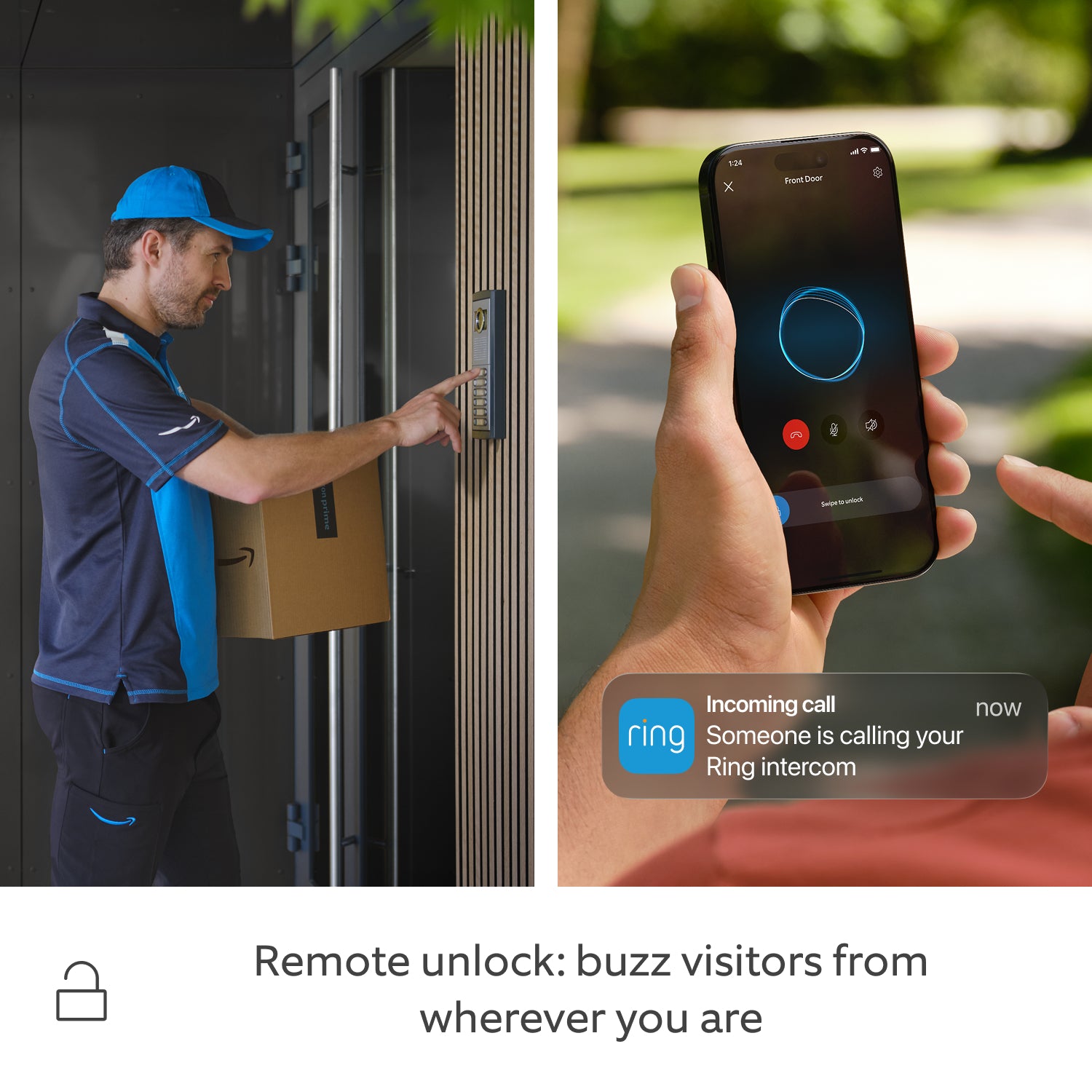 Ring Peephole Camera (54-75mm) + Ring Intercom Audio (Door View Cam