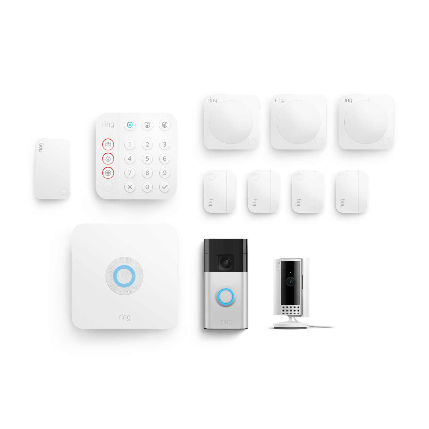 Alarm, Indoor Camera 2nd Gen + Battery Video Doorbell Pack - L – Ring